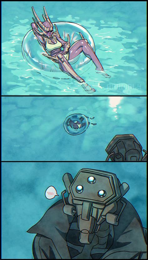 Rule 34 Anomoly520 Being Watched Bikini Blush Closed Eyes Clothed Clothing Comic Duo