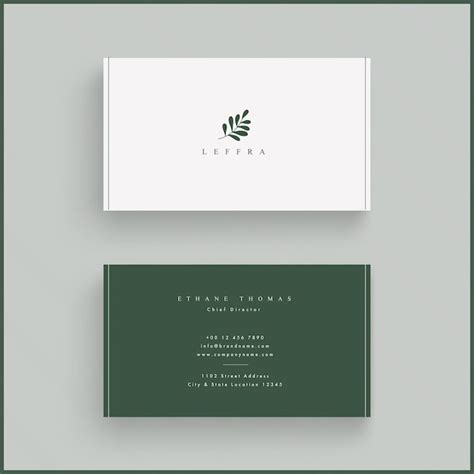 Premium Vector Simple Clean Minimal Business Green Card Template