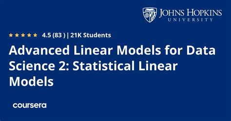 advanced linear models for data science 2 statistical linear models