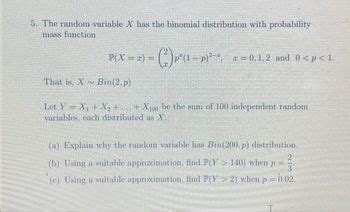 Answered Andom Variable X Has The Binomial Bartleby