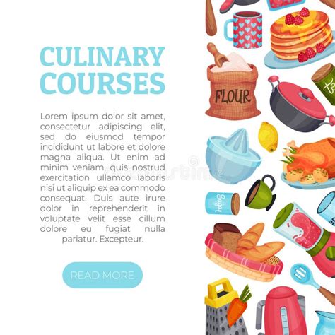 Cooking Class And Kitchen Utensil Banner Design Vector Template Stock