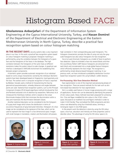 pdf histogram based face recognition system