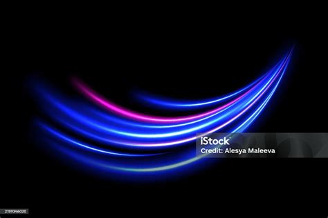 네온 컬러 빛나는 선 배경 고속 빛의 흔적 효과 검은 배경에 현대 추상 고속 라이트 모션 효과 라이트 모션 효과 트래픽의 느린 셔터 0명에 대한 스톡 벡터 아트 및 기타