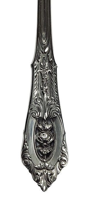 Wallace Sterling Silver Rose Point Pattern Flatware Set For 12
