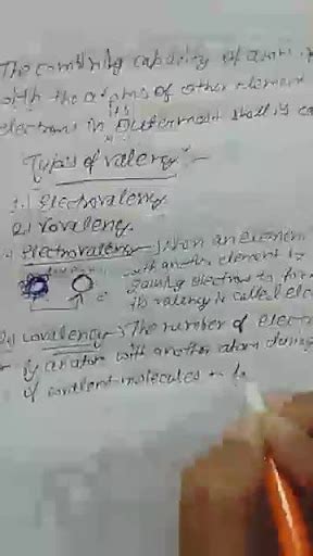 1 2 Types Of Valency Types Of Chemical Bond Q Write Types Of Valency