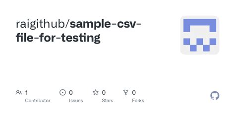 Github Raigithubsample Csv File For Testing