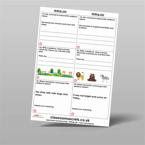 Year 2 Writing Lists Application And Reasoning Resource Classroom Secrets