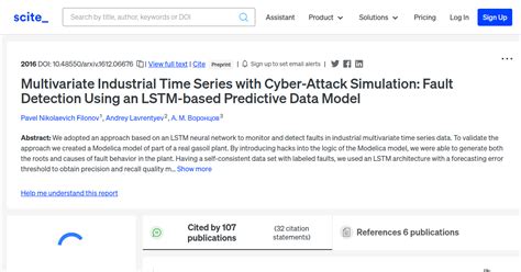 Multivariate Industrial Time Series With Cyber Attack Simulation Fault Detection Using An Lstm