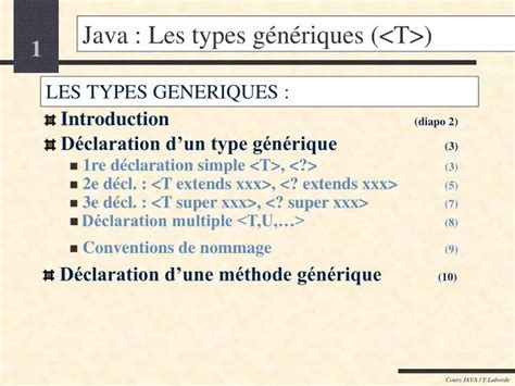 PPT Java Les types génériques PowerPoint Presentation ID