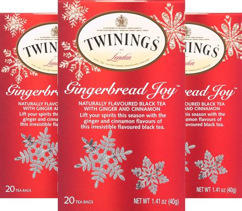 Twinings Gingerbread Joy Christmas Tea 3 X 20 Individually Wrapped