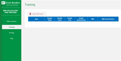 Bmi Calculator And Tracker Excel Template Excel Wonders