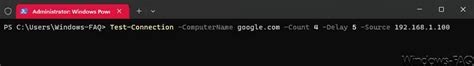 Test Connection Ping In Der Powershell Windows Faq