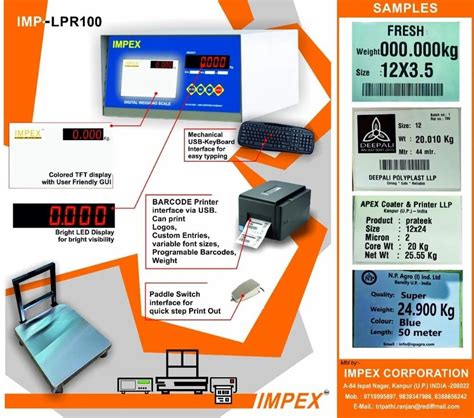 Barcode Label Printing Weighing Scale At ₹ 30000piece Label Printing