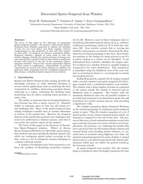 Pdf Discretized Spatio Temporal Scan Window