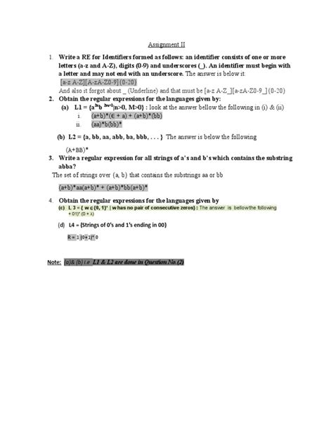 Write A Regular Expression For All Strings Of A Pdf
