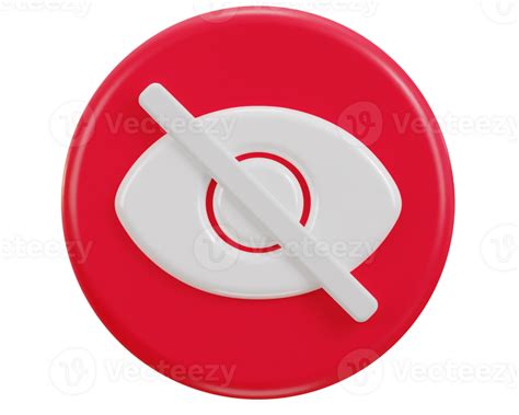 3d Eye Visibility Off Icon Illustration 34132647 Png