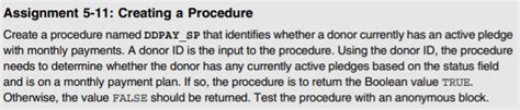 Solved Assignment 5 11 Creating A Procedure Create A