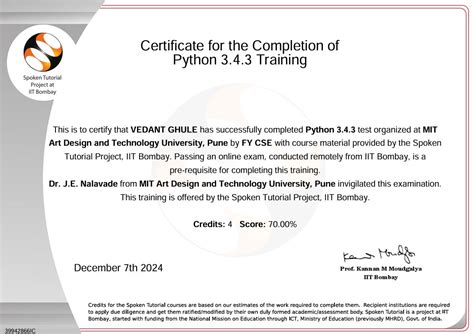 Vedant Ghule On Linkedin Python Iitbombay Mitadtuniversity