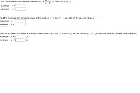 Solved Find The Maximum And Minimum Values Of Fx