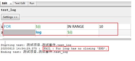robot framework fail for loop has no closing end 陈晓猛 博客园