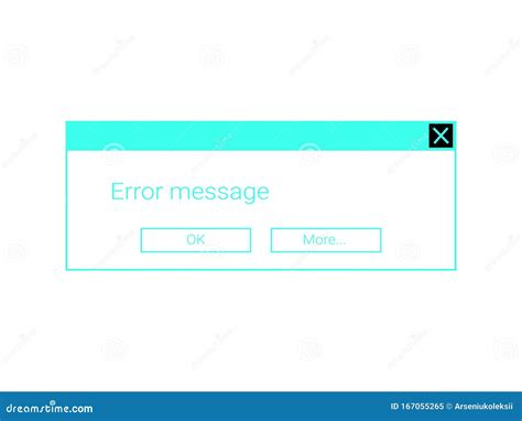 Error Message Dialog Box Stock Vector Illustration Of Message 167055265