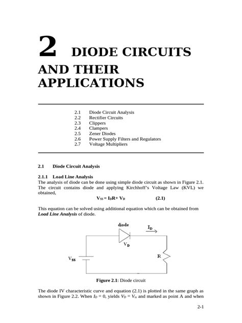 Chapter 2 Diode Applications Pdf Rectifier Diode