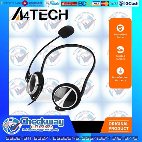 A4Tech Stereo Headset Superior Bass Driven Sound HS 5P Omnidirectional Noise Cancelling