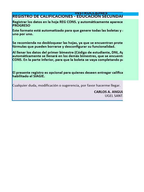 Registro Inf Progr Secundaria 2023 Pdf Segundo Lenguaje Aprendizaje