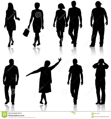 美丽的男人和妇女集合黑剪影白色背景的 也corel凹道例证向量 向量例证 插画 包括有 图象 要素 92117877