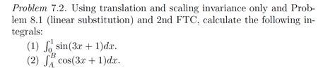 solved problem 7 2 using translation and scaling invariance