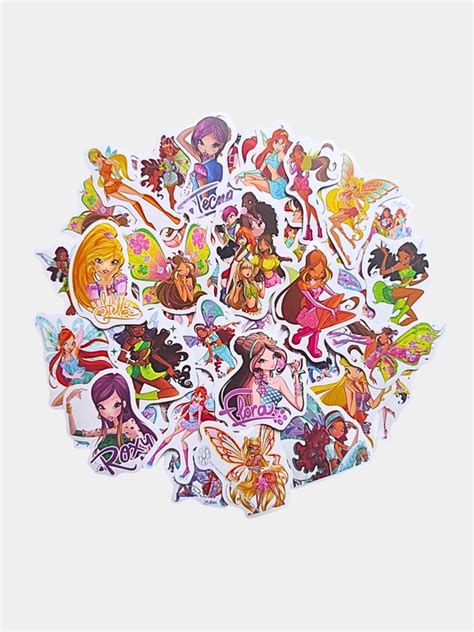 Наклейки стикеры Винкс Winx 60 штук Стикерпак Винкс Winx скрапбукинг