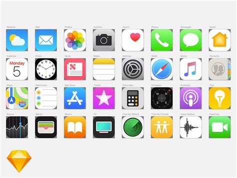 Ios 11 Icons Set Mockuplove Ios Icon Icon Set Ios