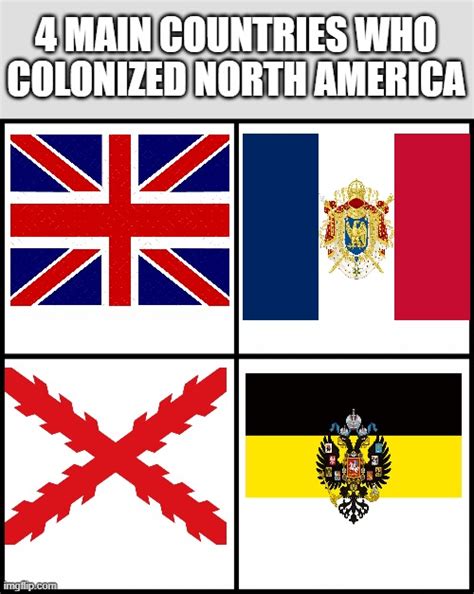 The 4 Main Colonizers Of North America Imgflip