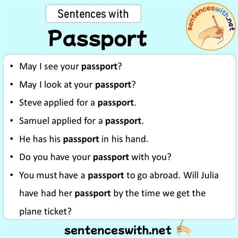 sentences with passport sentences about passport sentenceswith