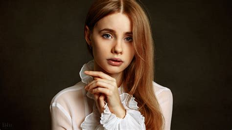 Blonde Portrait Simple Background Women Face Hd Wallpaper Rare