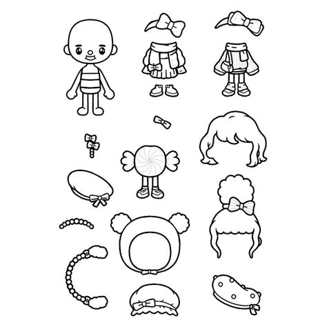 Раскраска Тока Бока одежда и аксессуары распечатать раскраски для детей