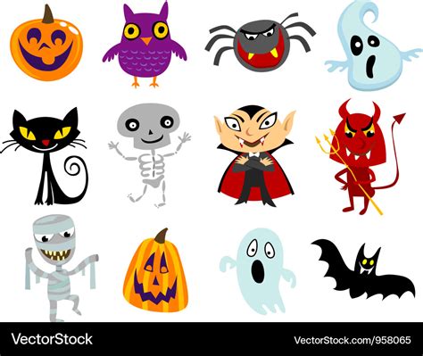 Halloween Cartoons Royalty Free Vector Image Vectorstock
