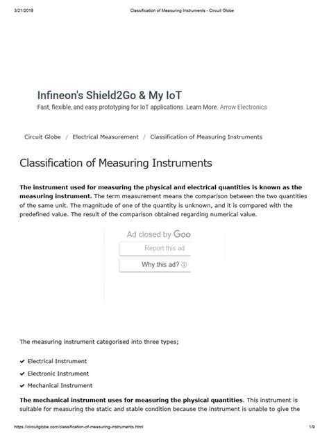 Classification Of Measuring Instruments Circuit Globe Pdf Classification Of Measuring Instruments Circuit Globe Pdf