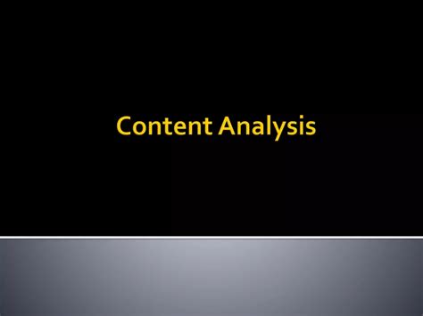 Content Analysis Ppt