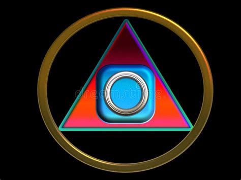 Alchemy Symbol Philosopher`s Stone On Black Background Stock