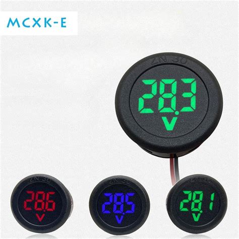 DC4 100V Digital Voltmeter LED Digital Display Circular Voltmeter Car Voltage Current Meter Volt