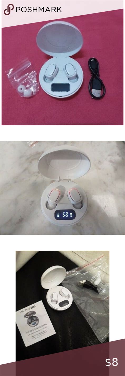 A Tws Bluetooth White Earphones Wireless Waterproof Sweat Proof