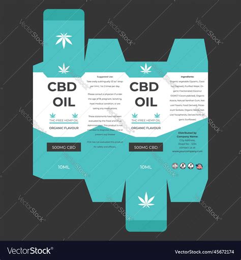 Cbd Box Design Template For Label Design Vector Image