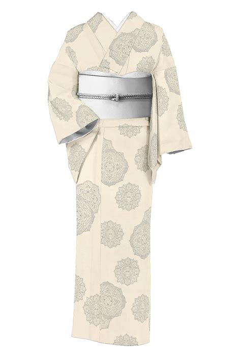 特価品 新品 未仕立て 大島紬 訪問着 白大島 純絹織物 刺繍 呉服 着物訪問着付け下げ