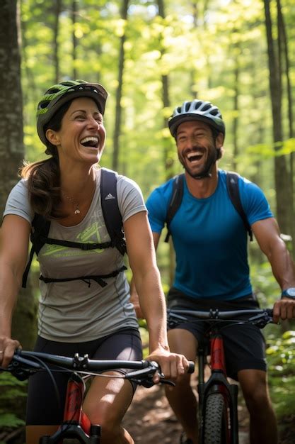 Premium Photo Two Bikers Riding Through The Forest