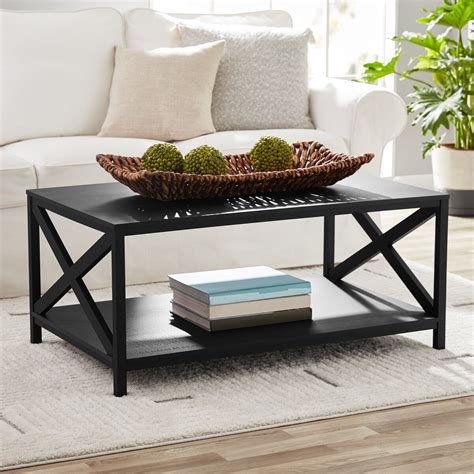 Farmhouse X Design Rectangle Coffee Table Black Overstock