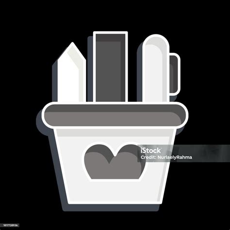 아이콘 편지지 세트 빈티지 장식 기호와 관련이 있습니다 광택 스타일 심플한 디자인 편집 가능 간단한 일러스트레이션 3차원 형태에 대한 스톡 벡터 아트 및 기타 이미지