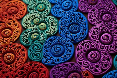 Colorful Sand Art Patterns Premium Ai Generated Image