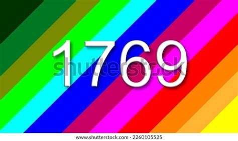 1769 Colorful Rainbow Background Year Number Stock Illustration