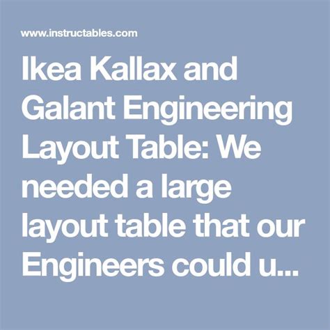 Ikea Kallax And Galant Engineering Layout Table Kallax Ikea Kallax